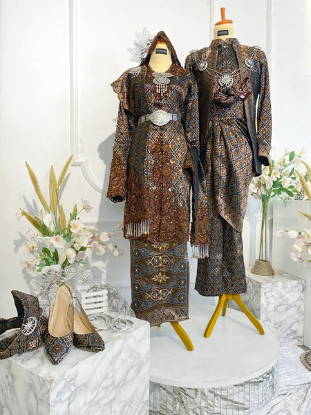 DARAWATI - Baju Sanding Dark Brown Songket Kebaya with Selempang Sulam Biku | PP Signature – PP ...