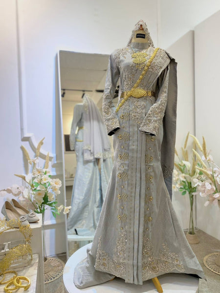 PUSPA SARI - Baju Sanding Thai Dress Songket Silver & Gold | Malay ...