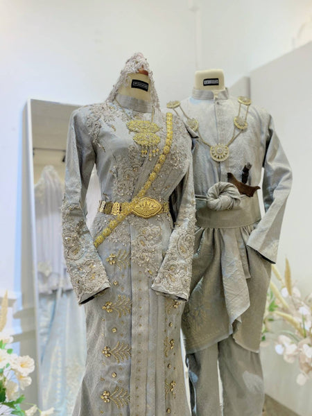 PUSPA SARI - Baju Sanding Thai Dress Songket Silver & Gold | Malay ...