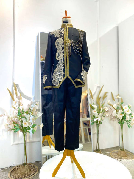 BLACK GOLD 2 - Prince Suit Black Duchess with Light Brown Lace ...