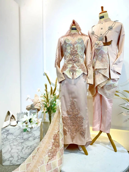 JESNITA – Baju Sanding Dusty Peach dengan Detachable Corset & Tail – PP ...