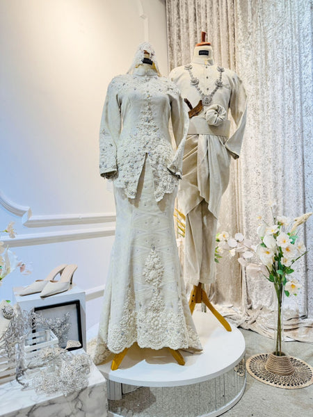 JUWITA - Baju Pengantin Songket Cream (Rental) | Two Piece Dress for ...